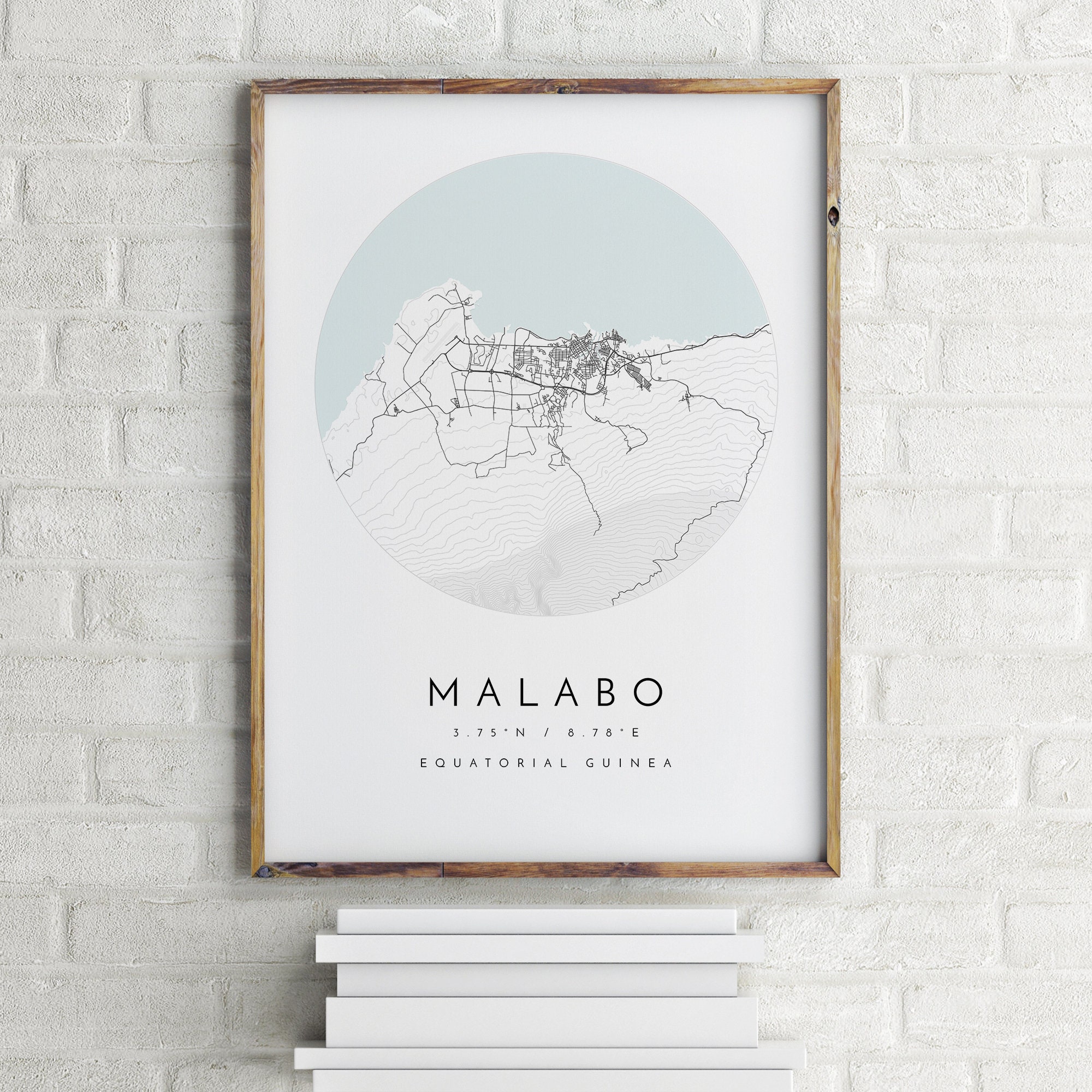 Mapa de Malabo Malabo Guinea Ecuatorial Mapa de la ciudad - Etsy México