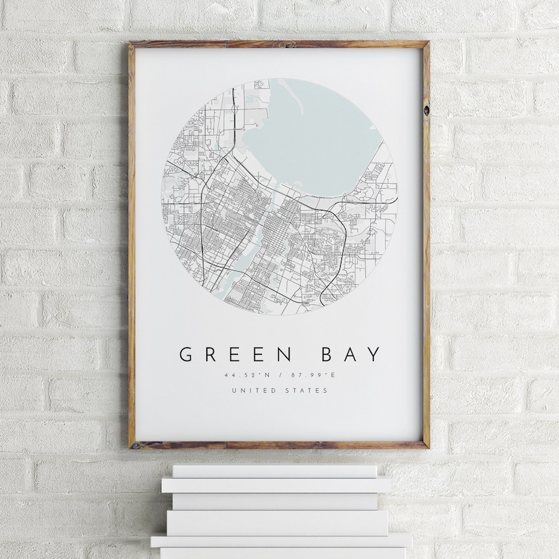 Green Bay Map, Green Bay, Wisconsin, City Map, Home Town Map, Green Bay ...