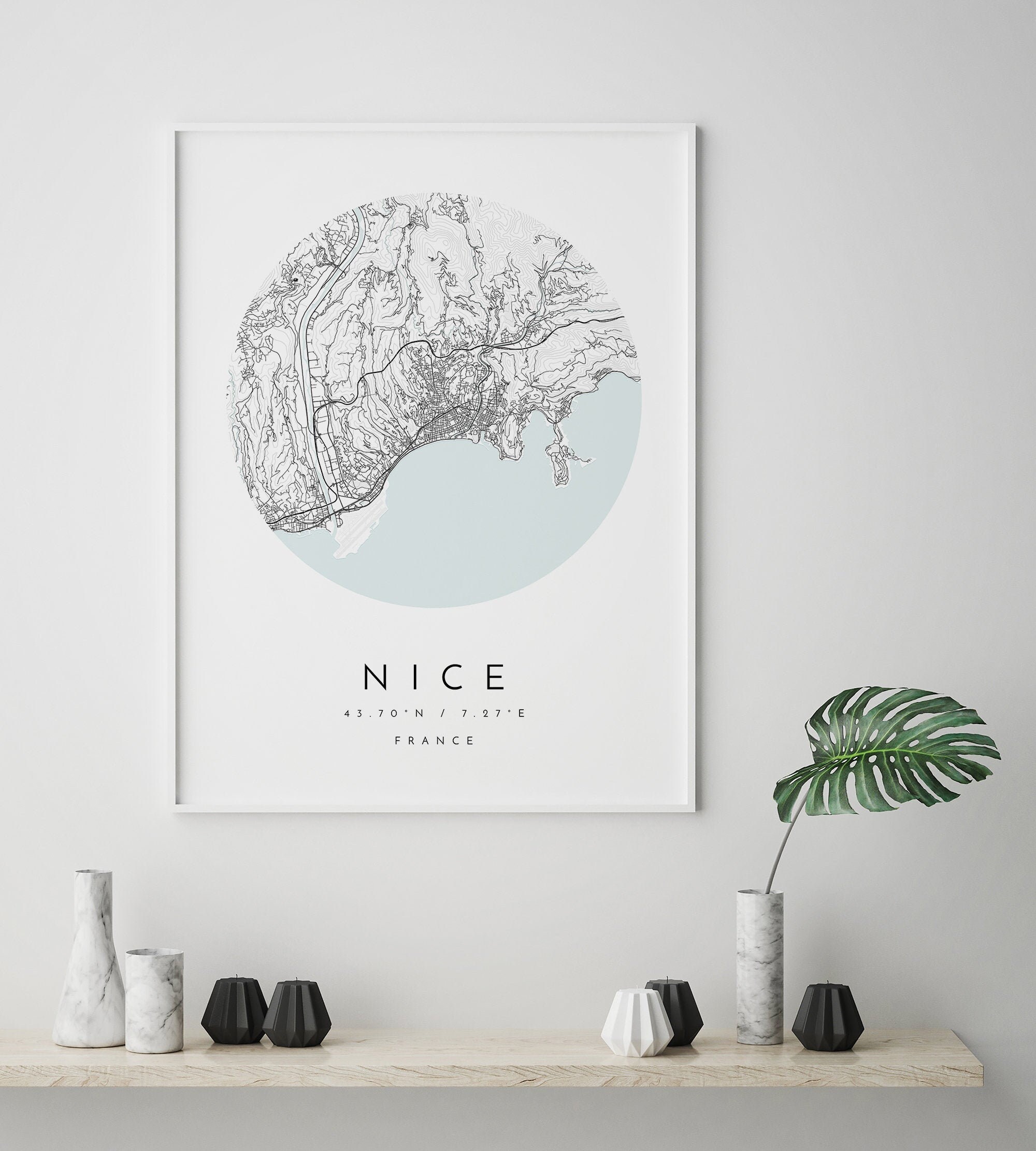 City Map Nice Minimalist Map Nice Print Nice Poster Nice - Etsy