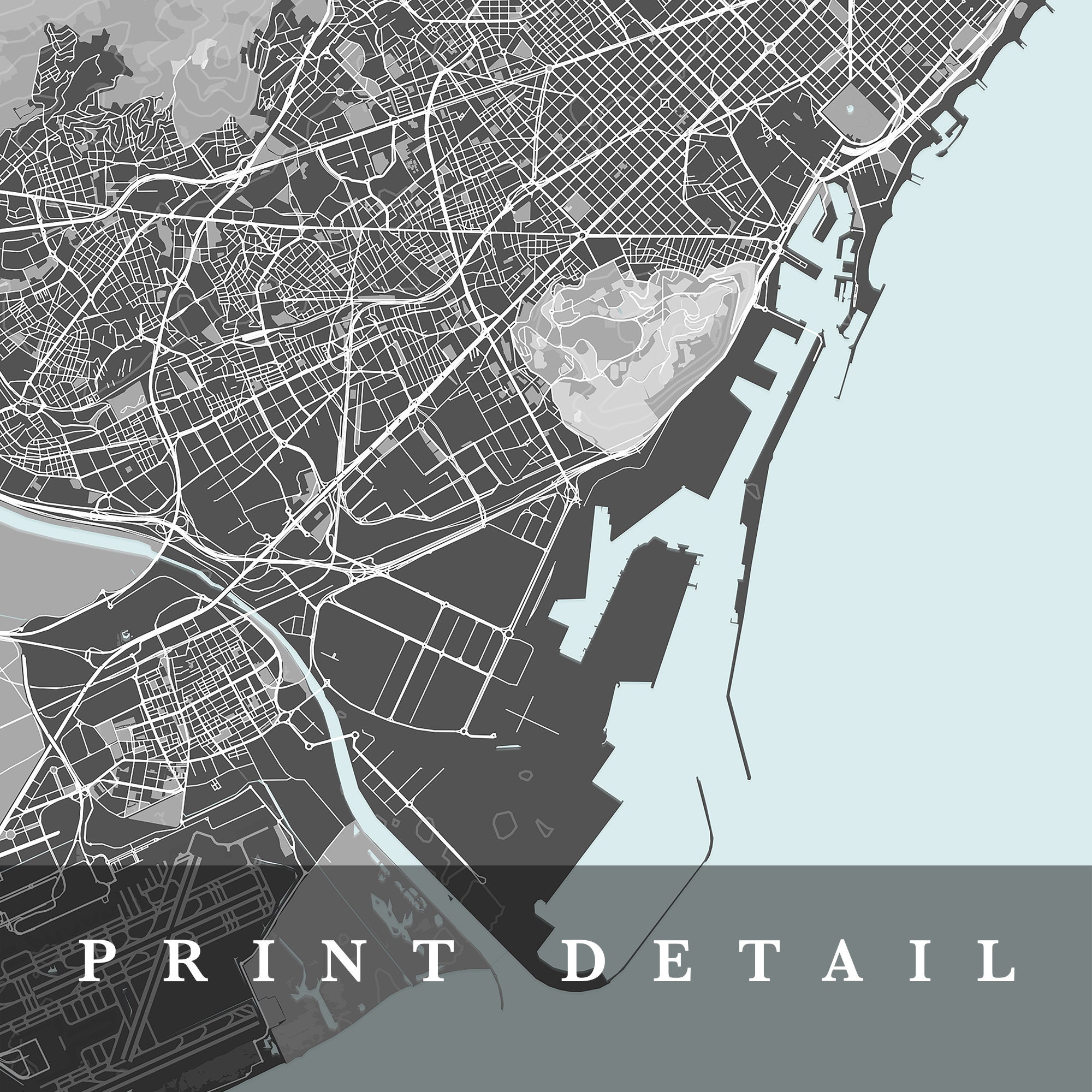 Barcelona Map Print Barcelona Print Barcelona Map Barcelona - Etsy