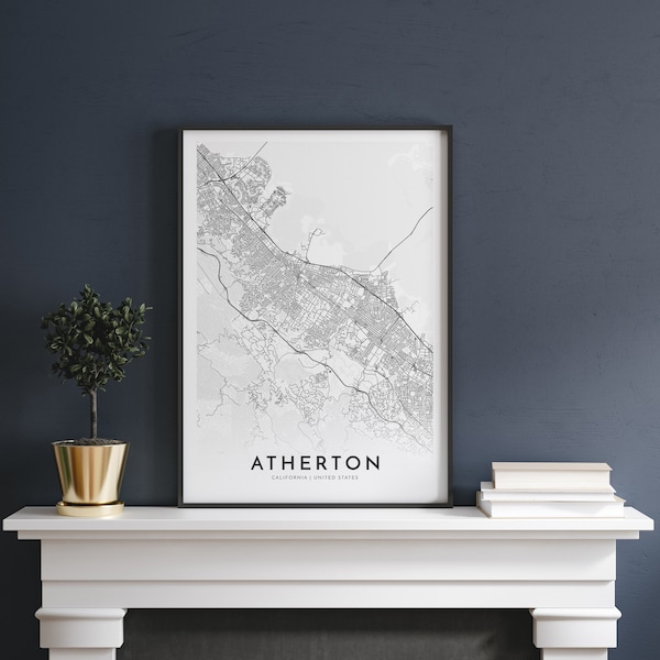 Atherton Map Art - Etsy