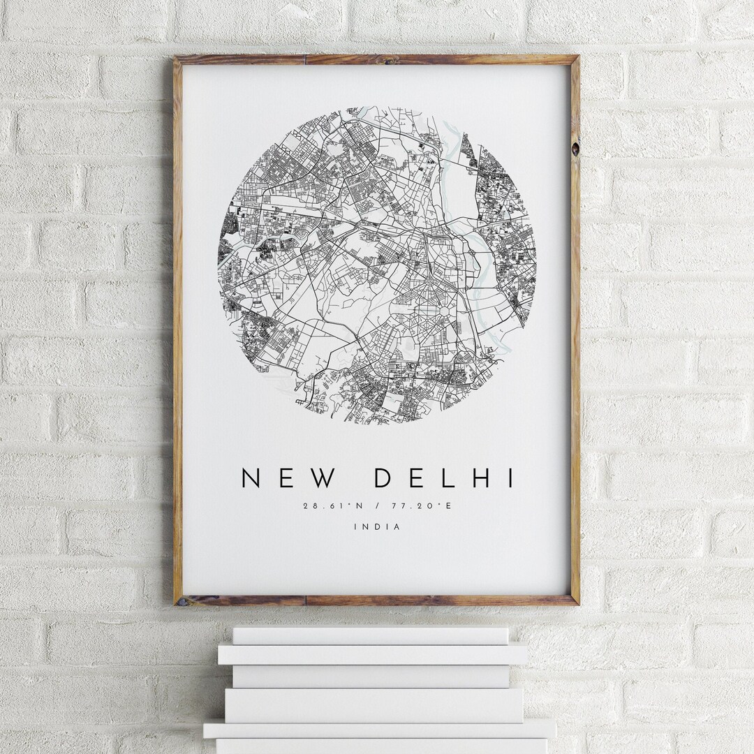 City Map New Delhi, Delhi Map, New Delhi Poster, New Delhi Map Poster ...