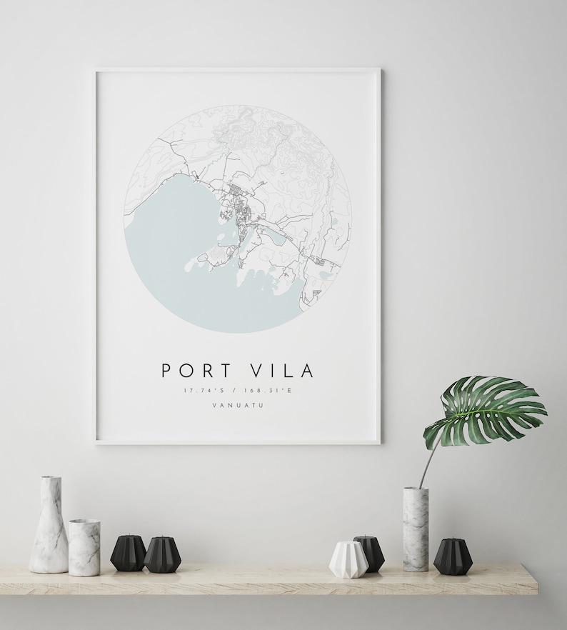 Port Vila Map Port Vila Vanuatu City Map Home Town Map - Etsy