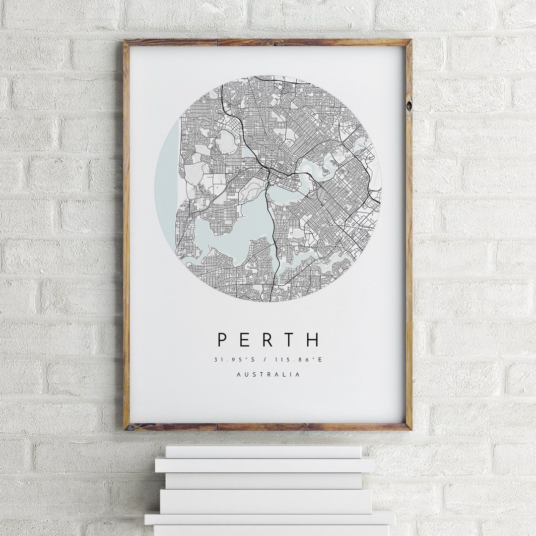 Perth Map, Perth, Australia, City Map, Home Town Map, Perth Print, Wall ...
