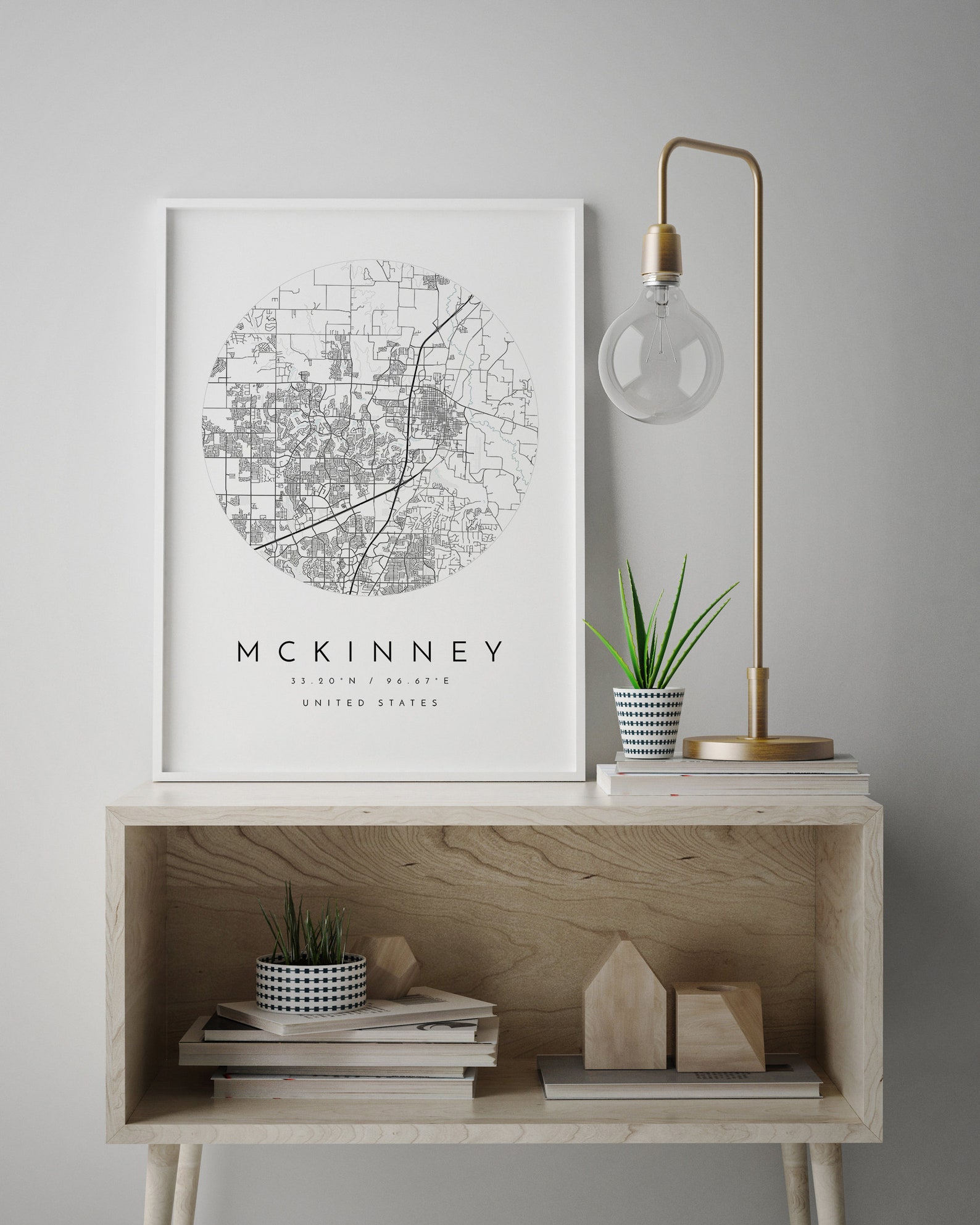 Mckinney Map, Mckinney, Texas, City Map, Home Town Map, Mckinney Print ...