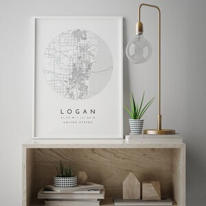 Logan Map, Logan, Utah, City Map, Home Town Map, Logan Print, Wall Art ...