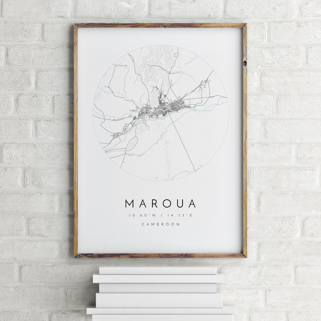 Maroua Map, Maroua, Cameroon, City Map, Home Town Map, Maroua Print ...