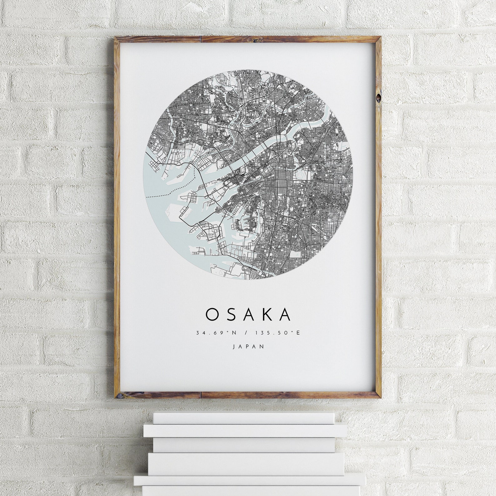 Osaka Map Osaka Japan City Map Home Town Map Osaka Print - Etsy UK
