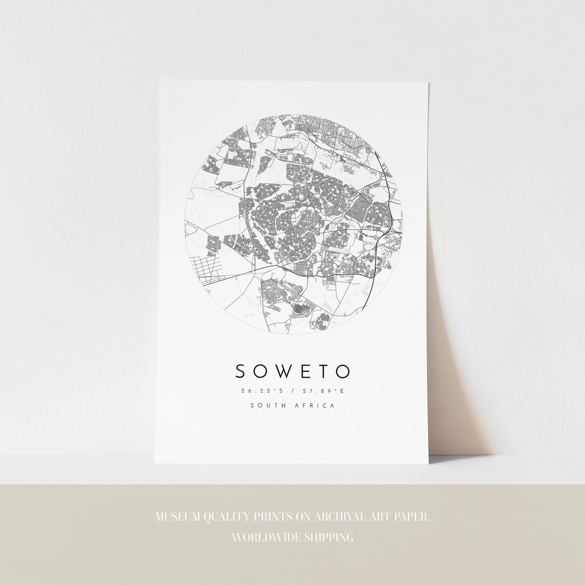 Soweto Map, Soweto, South Africa, City Map, Home Town Map, Soweto Print ...