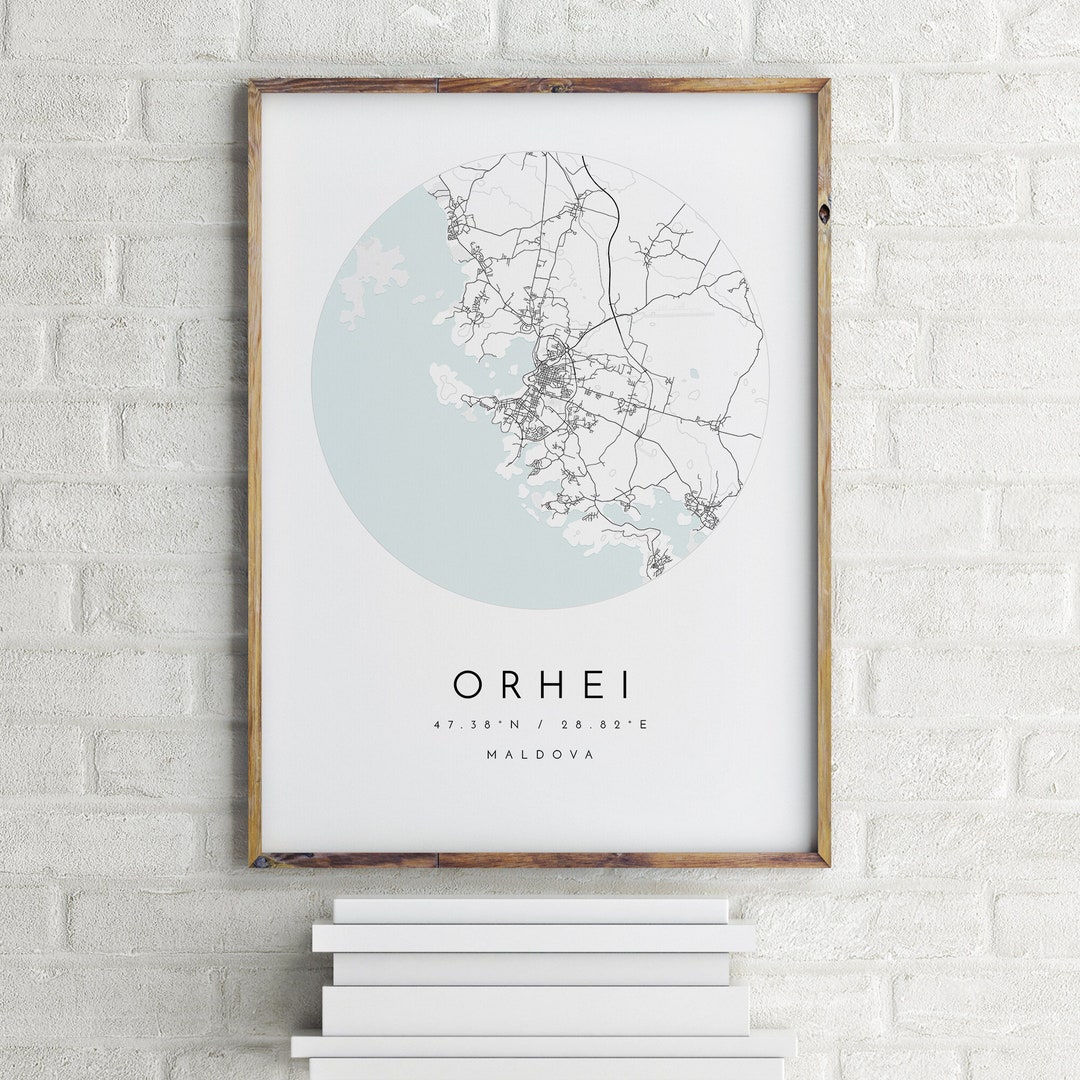Orhei Map, Orhei, Maldova, City Map, Home Town Map, Orhei Print, Wall ...