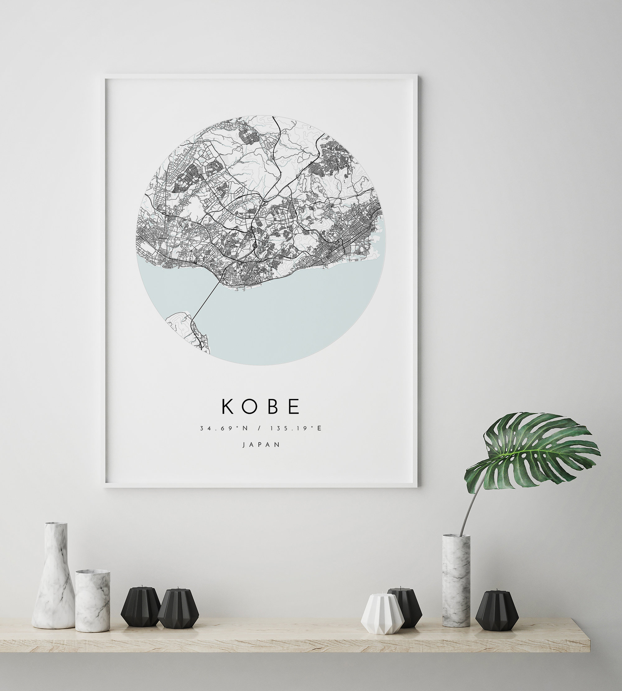 Kobe Map Kobe Japan City Map Home Town Map Kobe Print - Etsy