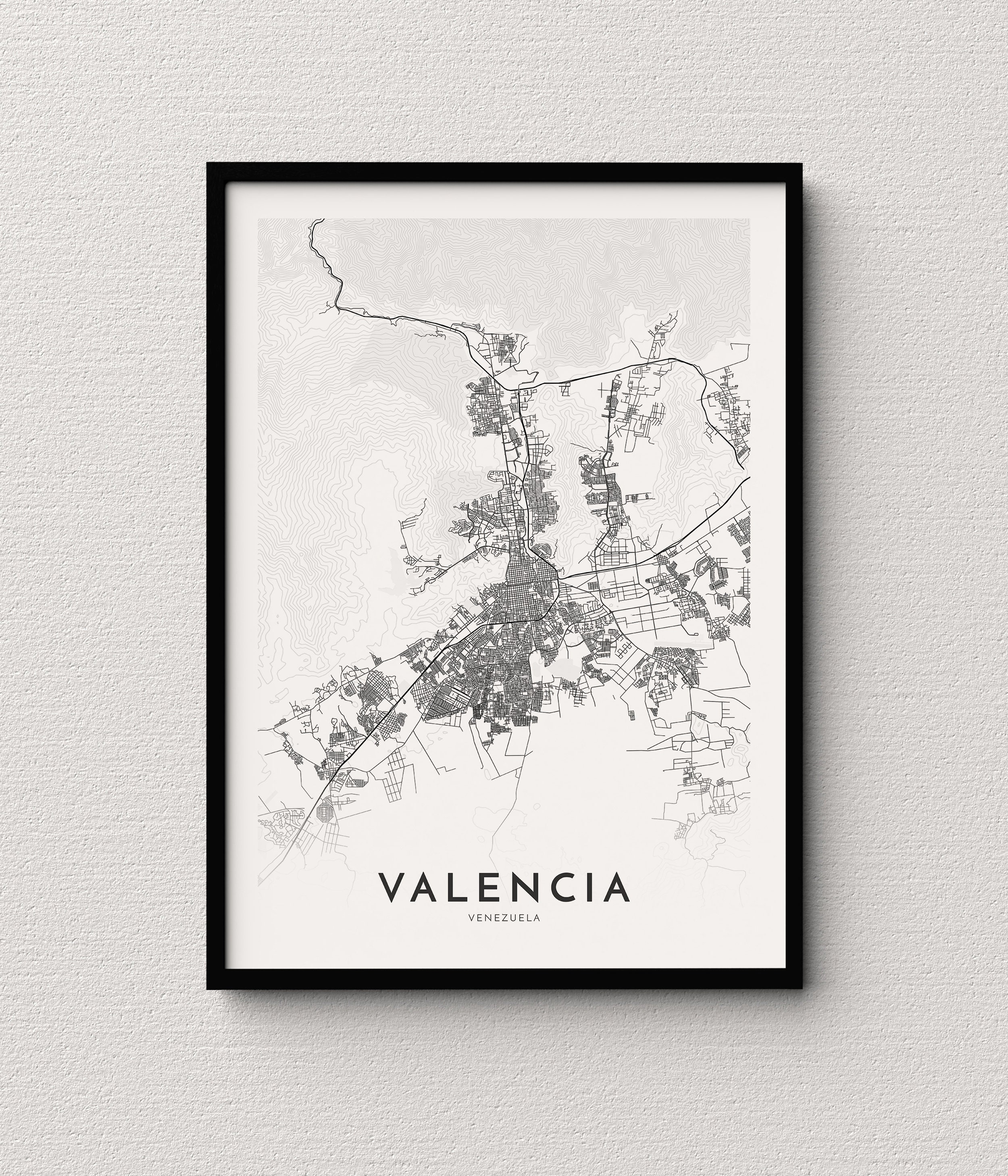 Valencia Map Valencia Venezuela City Map Print Map Poster - Etsy