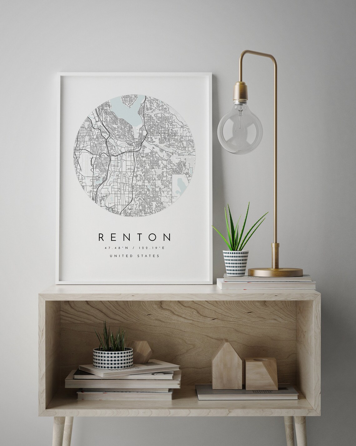 Renton Map, Renton, Washington, City Map, Home Town Map, Renton Print ...