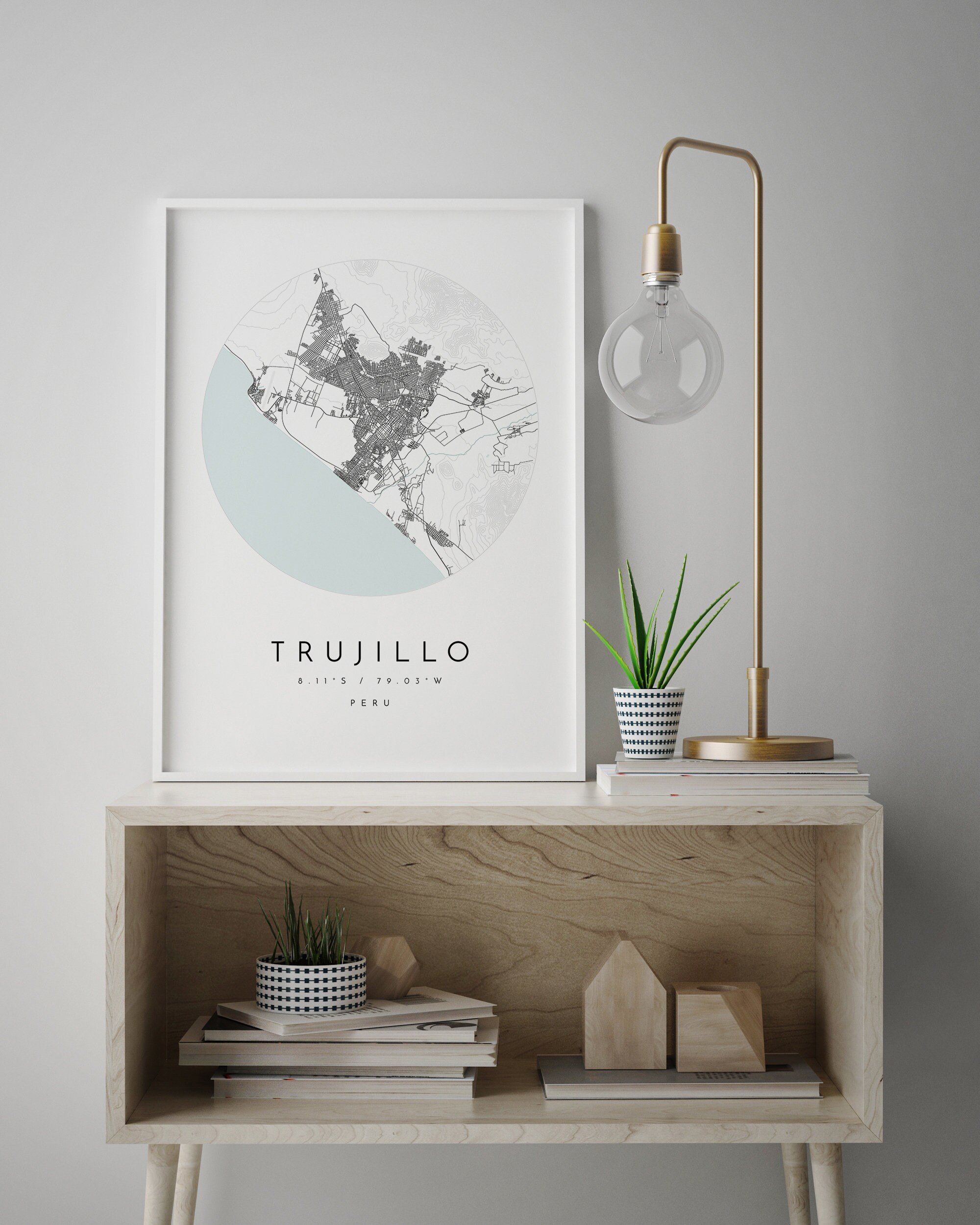 Mapa de Trujillo Trujillo Perú Mapa de la ciudad Mapa de | Etsy México