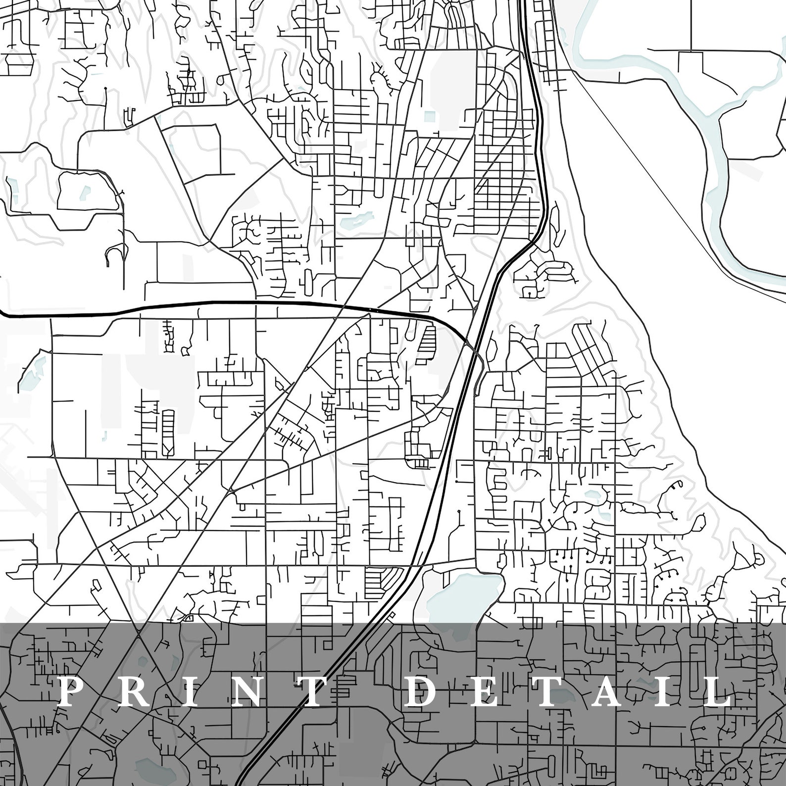Everett Map Everett Washington City Map Home Town Map | Etsy