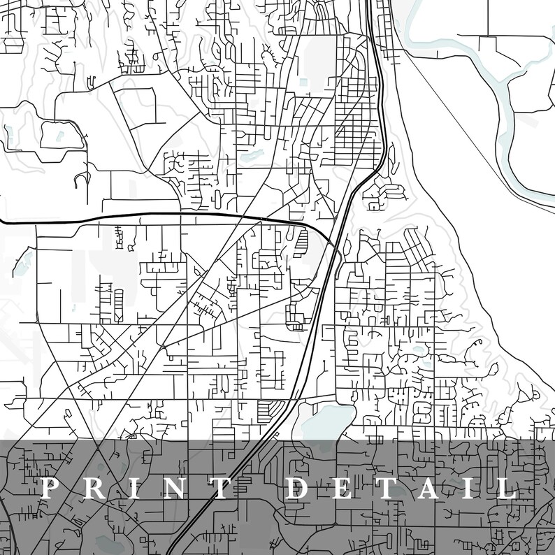 Everett Map Everett Washington City Map Home Town Map | Etsy