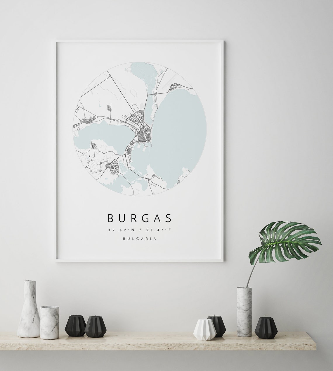 Burgas Map, Burgas, Bulgaria, City Map, Home Town Map, Burgas Print ...