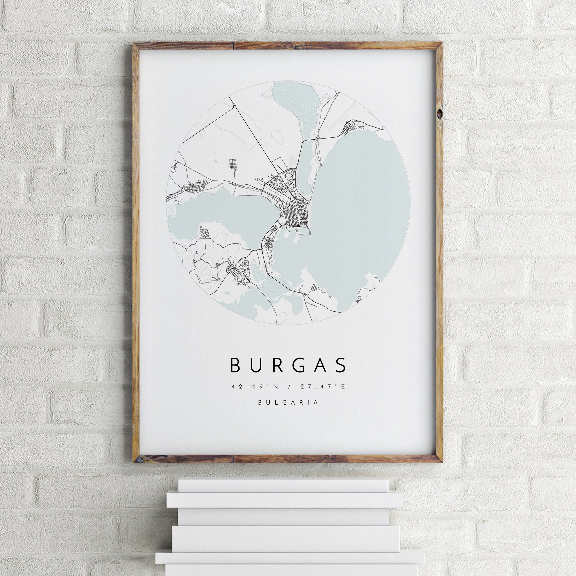 Burgas Map Burgas Bulgaria City Map Home Town Map Burgas - Etsy