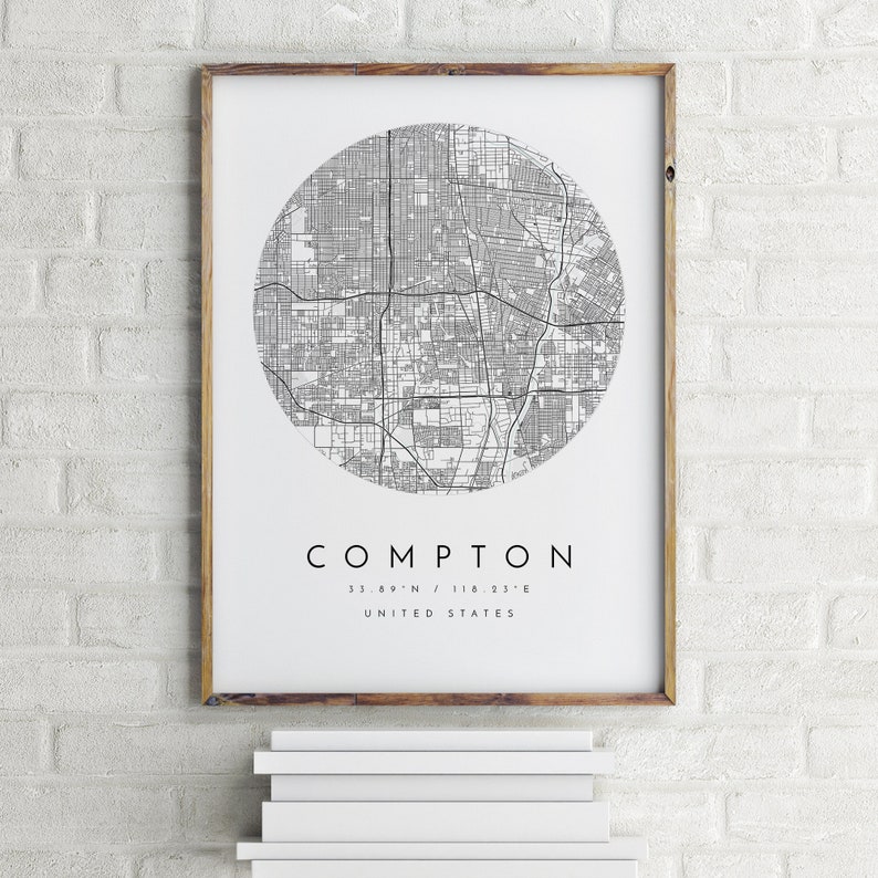 Compton Map, Compton, California, City Map, Home Town Map, Compton ...