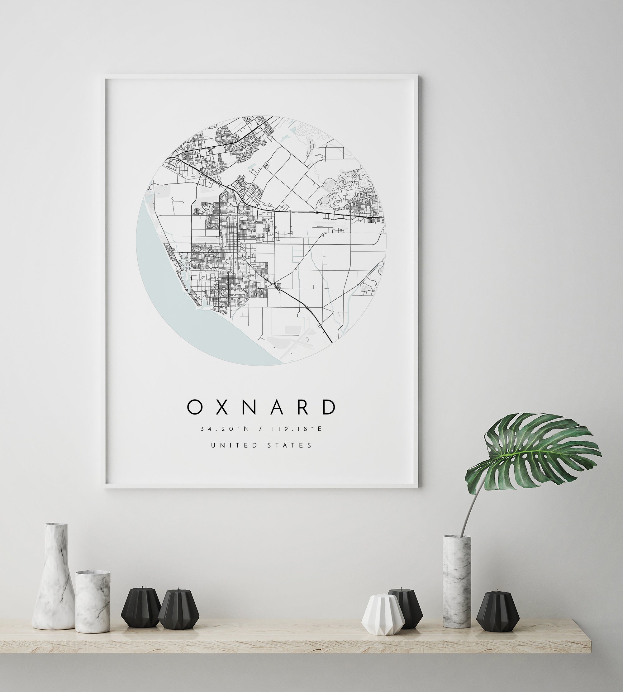 Oxnard Map, Oxnard, California, City Map, Home Town Map, Oxnard Print ...