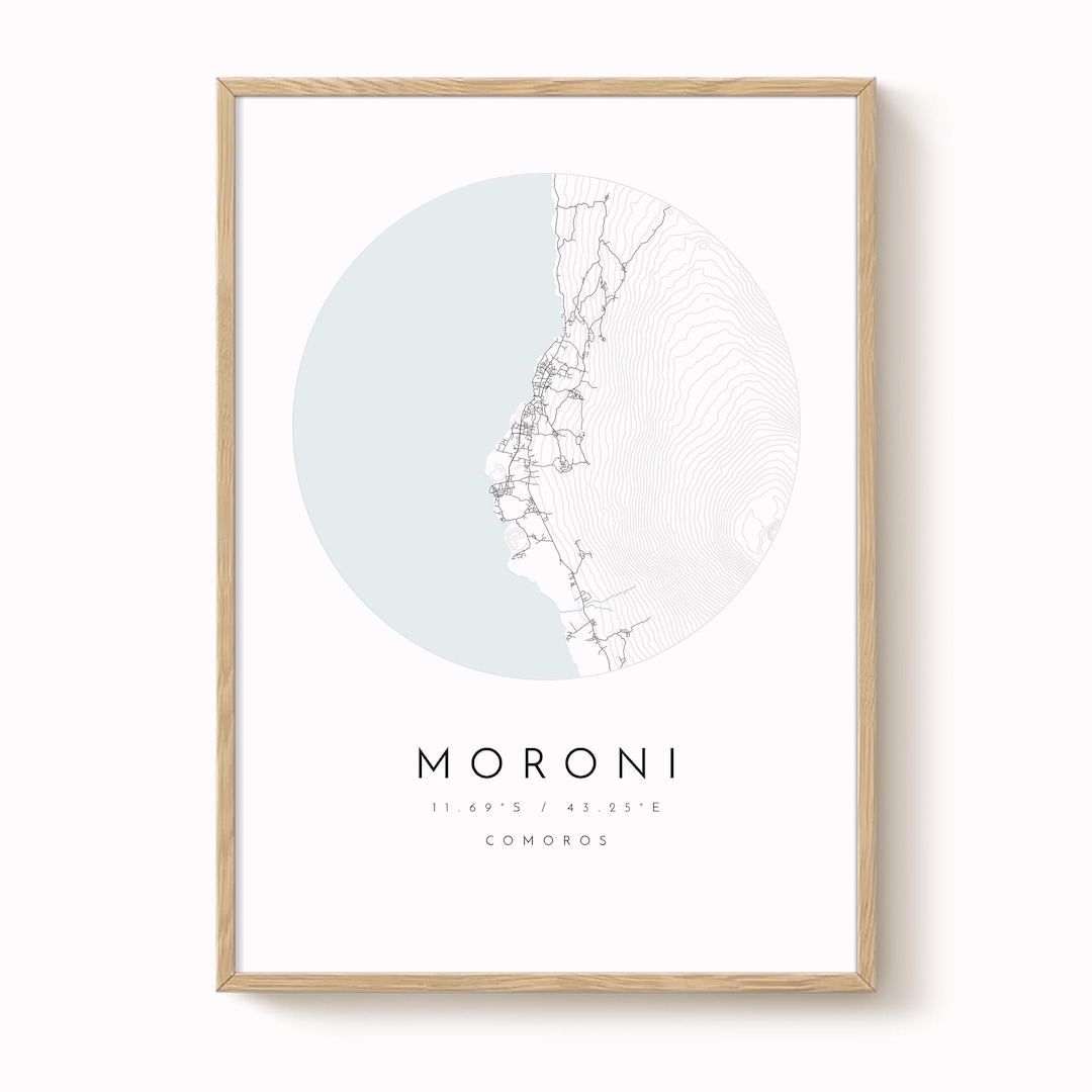 Moroni Map Poster: Modern Minimalist City Art (matte Paper Print) - Etsy UK