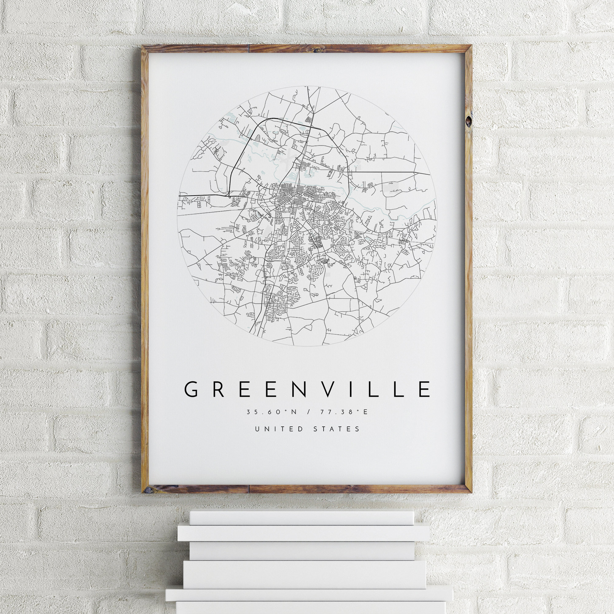 Greenville Map Greenville North Carolina City Map Home | Etsy