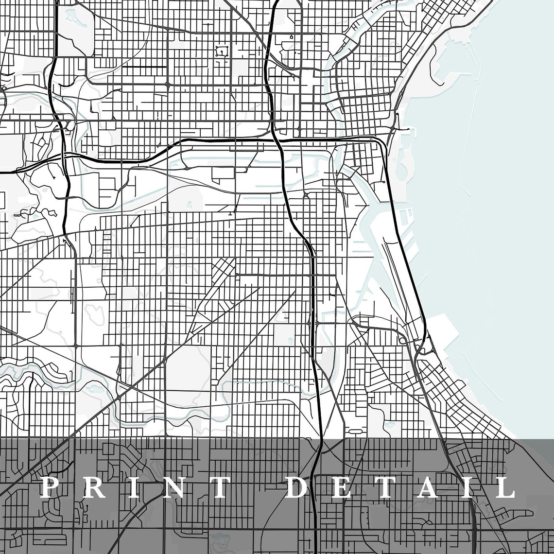 Milwaukee Map city map city map art Milwaukee poster | Etsy