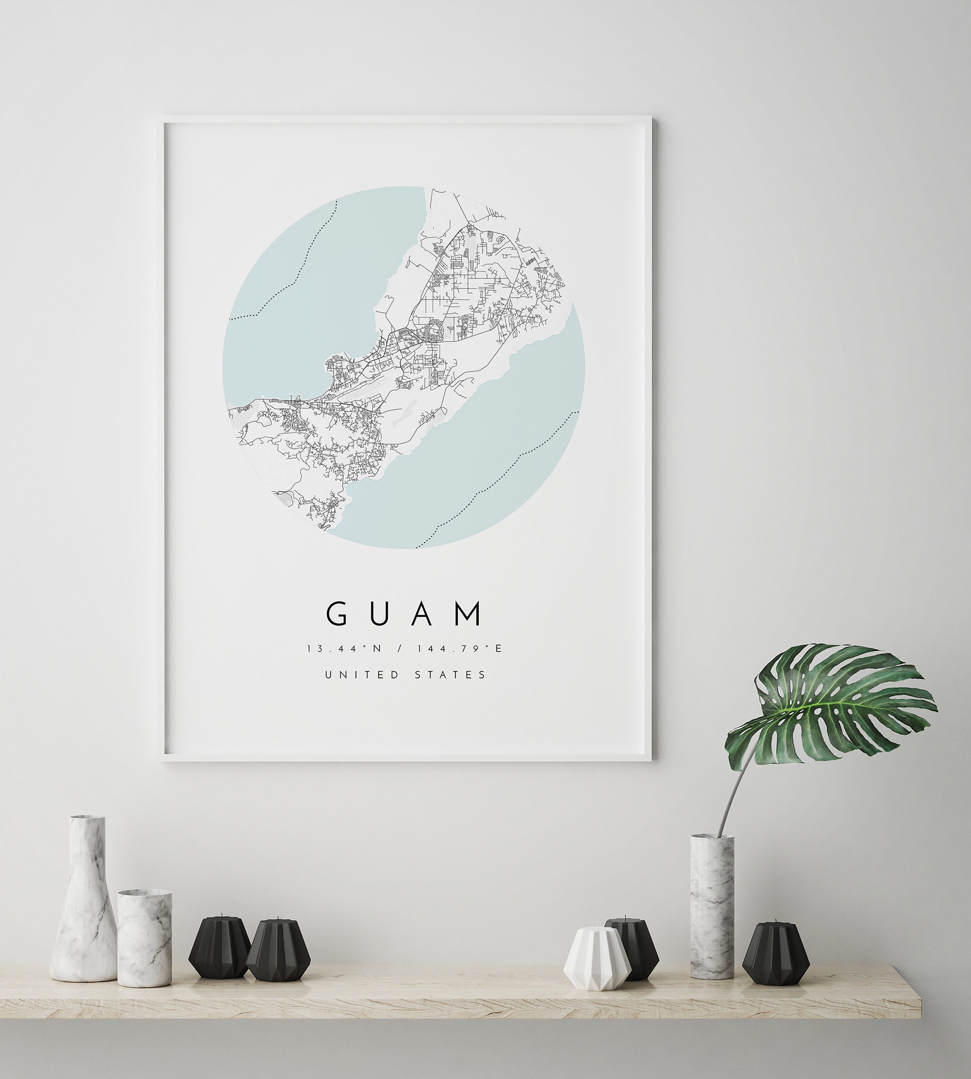 Map of Guam Guam Map Minimalist Map Guam Print Guam | Etsy