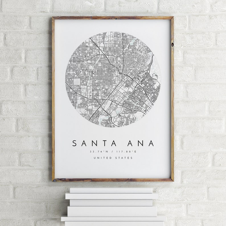 Santa Ana Map, Santa Ana, California, City Map, Home Town Map, Santa ...