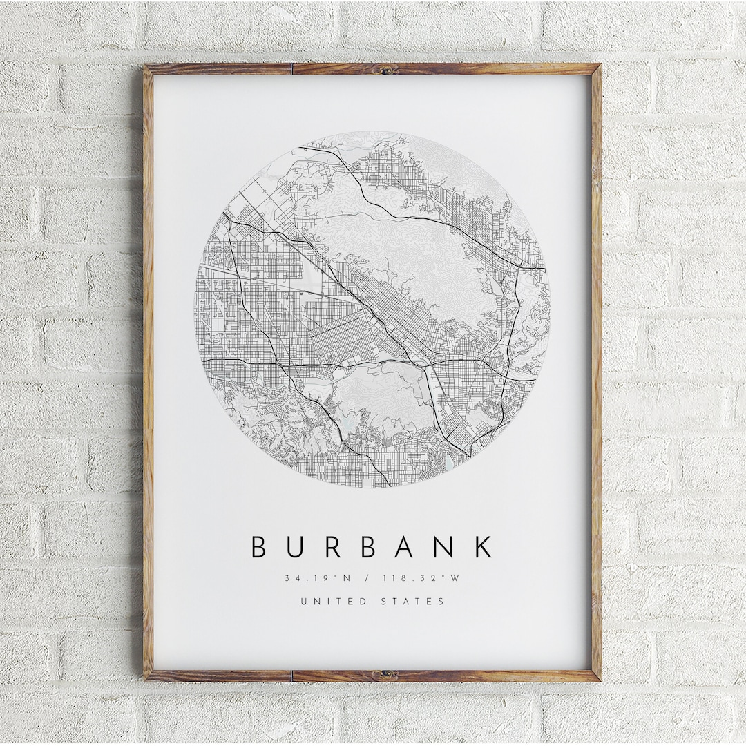 Burbank Map, Burbank, California, City Map, Home Town Map, Burbank ...