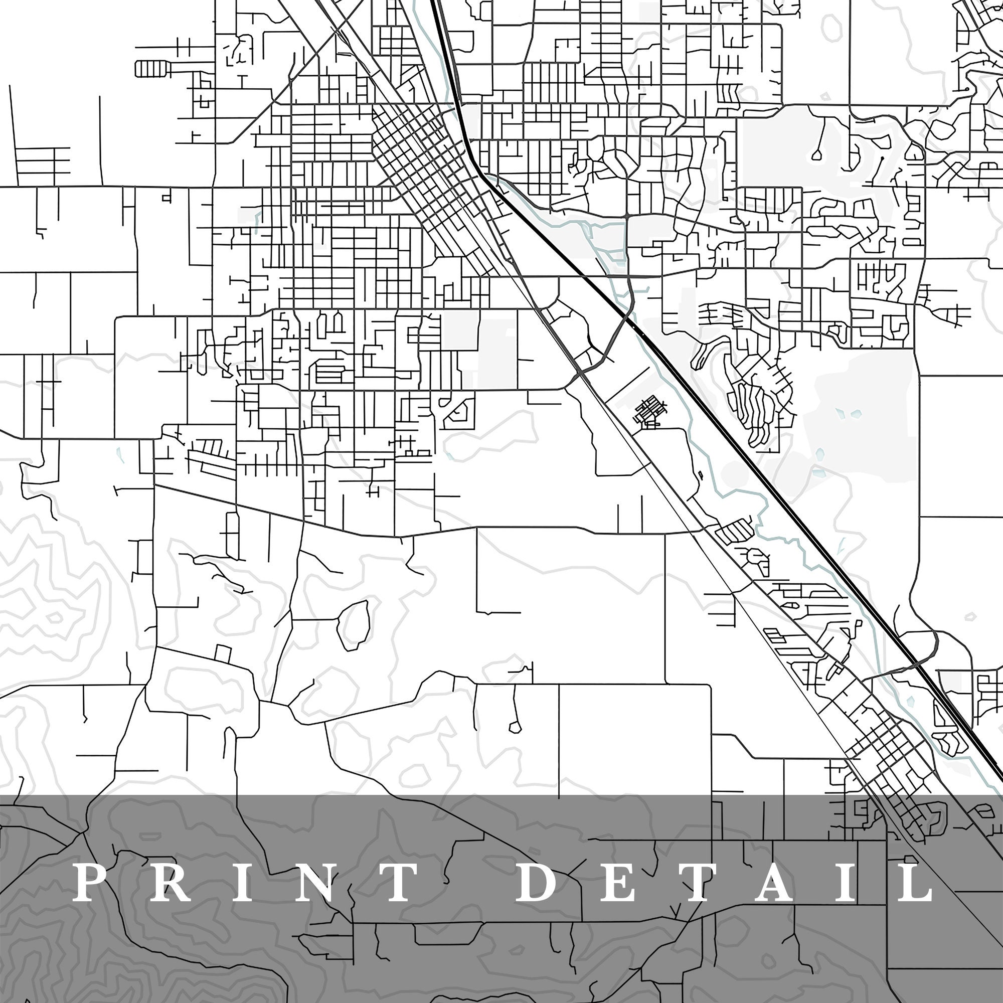 Merced Map Merced California City Map Home Town Map - Etsy