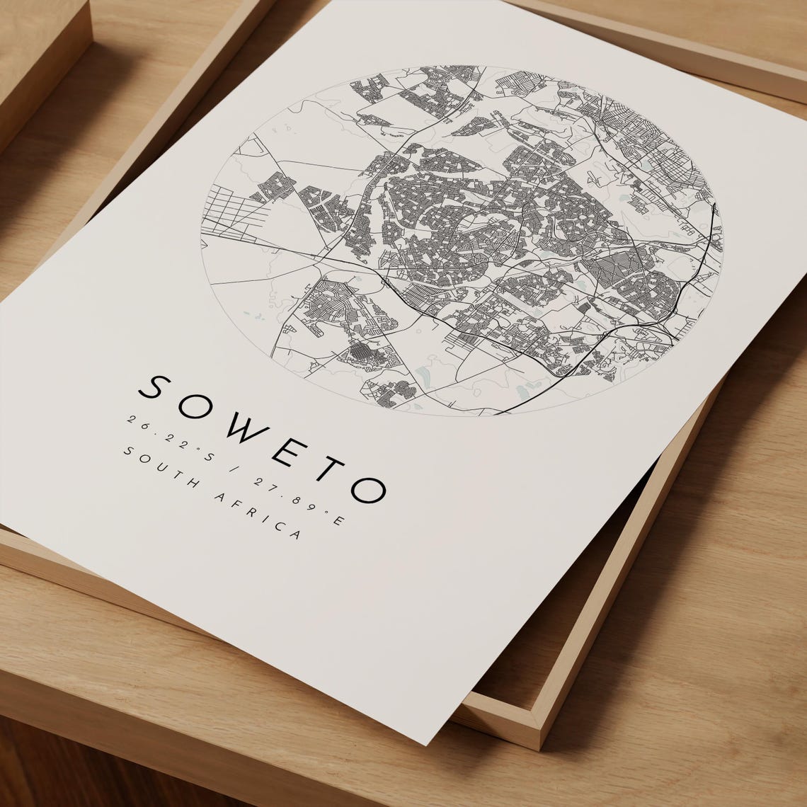 Soweto Map, Soweto, South Africa, City Map, Home Town Map, Soweto Print ...