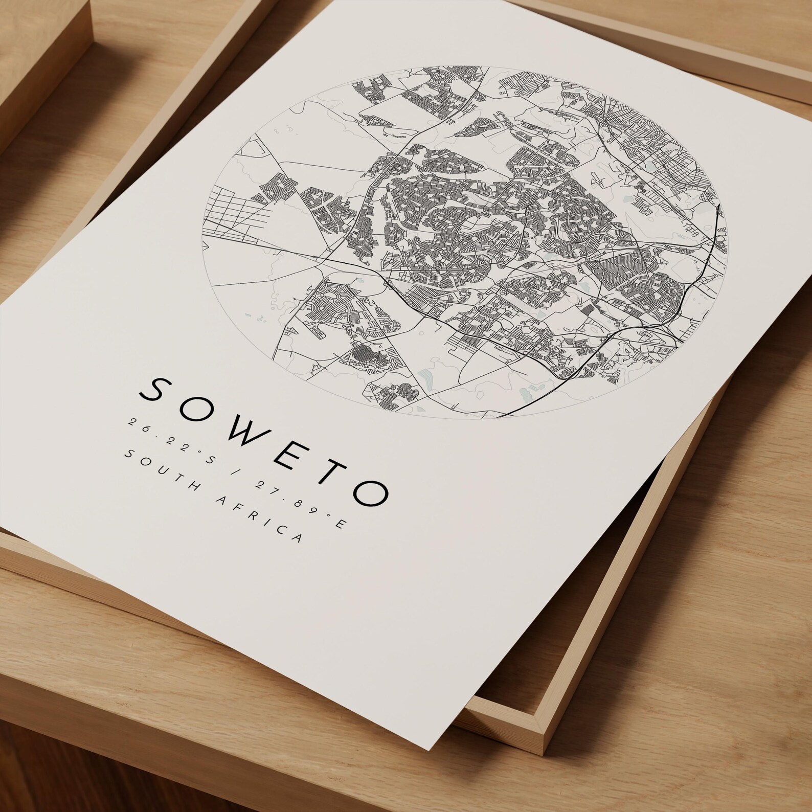 Soweto Map, Soweto, South Africa, City Map, Home Town Map, Soweto Print ...
