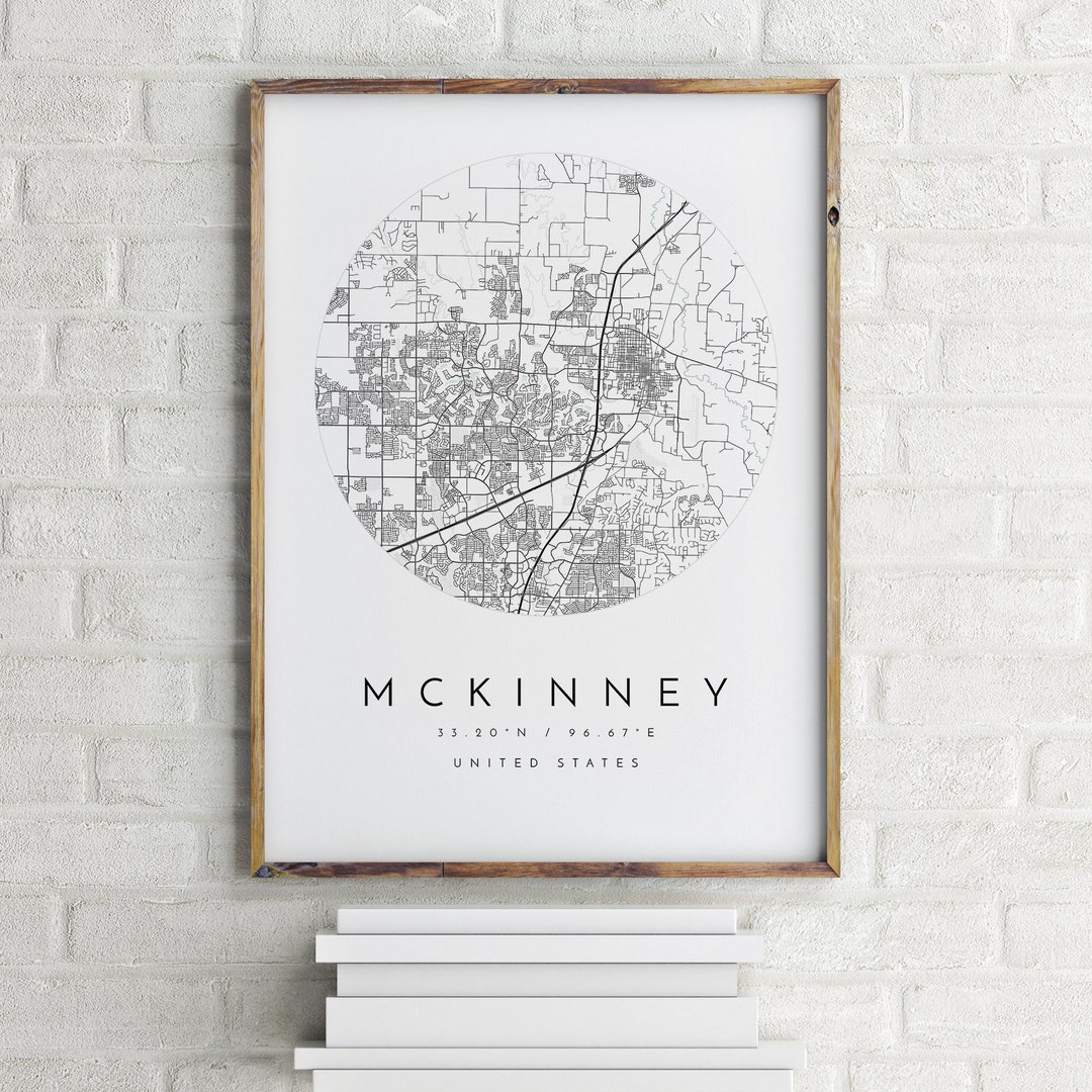 Mckinney Map, Mckinney, Texas, City Map, Home Town Map, Mckinney Print ...