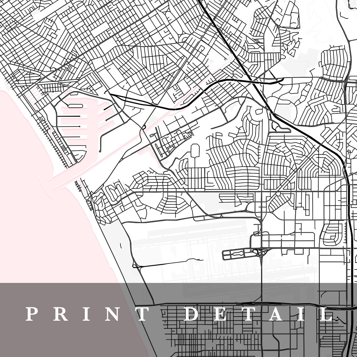 Los Angeles Map, Minimalist Map, Los Angeles Print, Los Angeles Poster ...