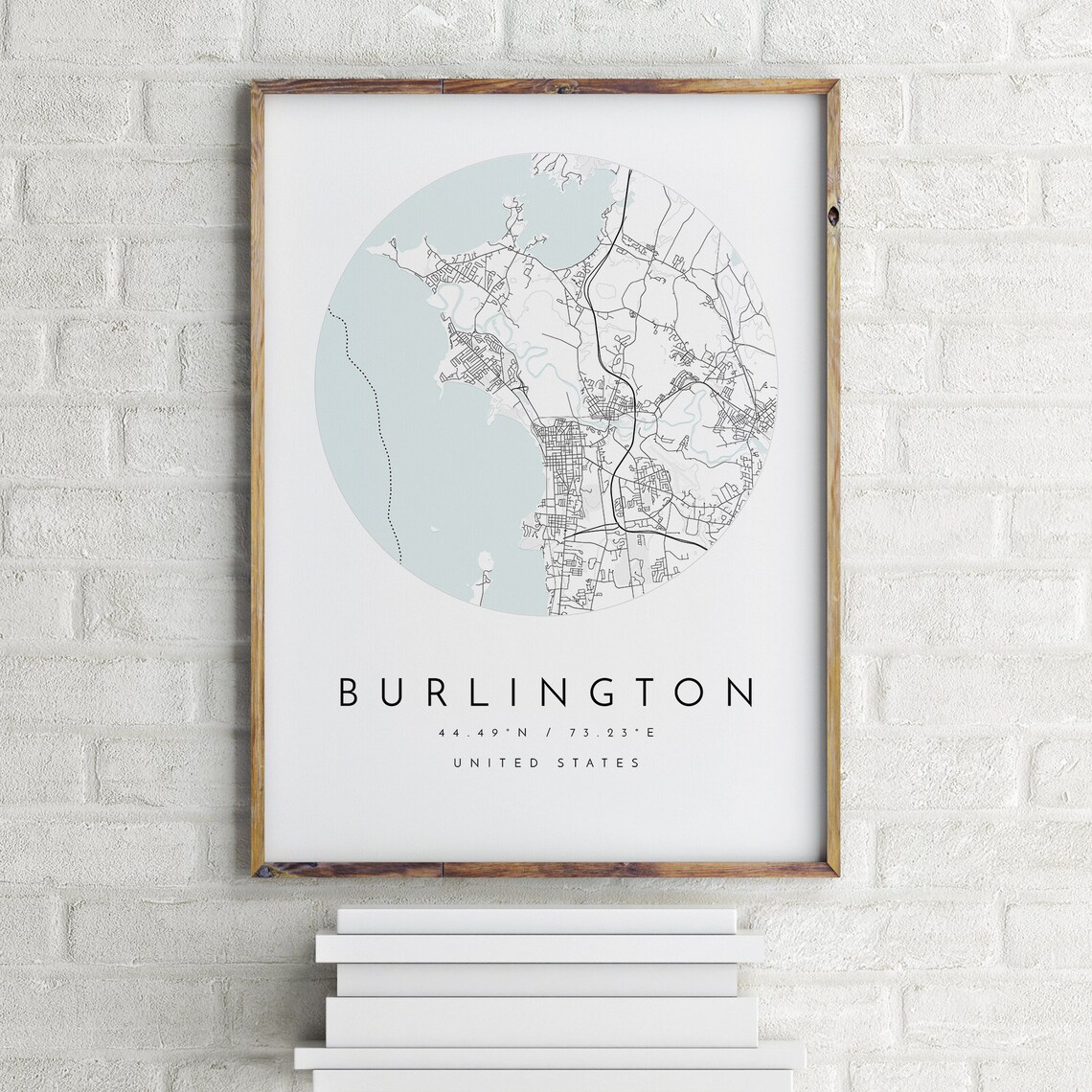 Burlington Map Burlington Vermont City Map Home Town Map - Etsy