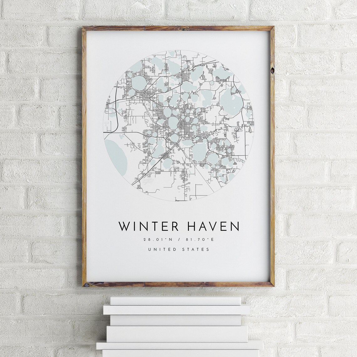 Winter Haven Map Winter Haven Florida City Map Home Town | Etsy