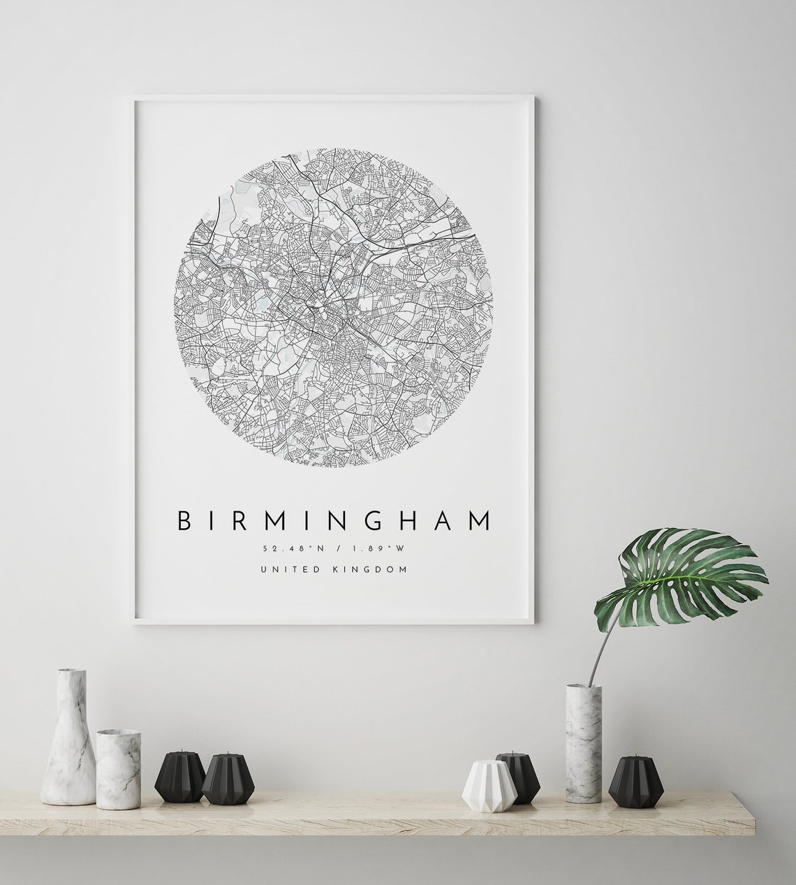 Birmingham City Map, United Kingdom, Birmingham Poster, Birmingham UK ...