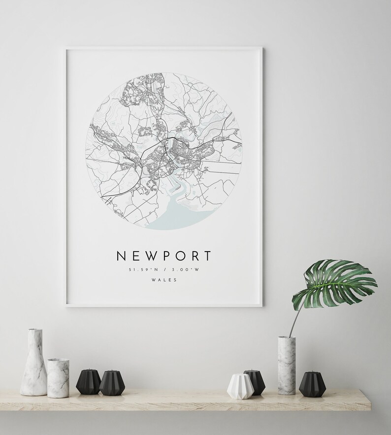 Newport Map Newport Wales City Map Home Town Map Newport - Etsy UK