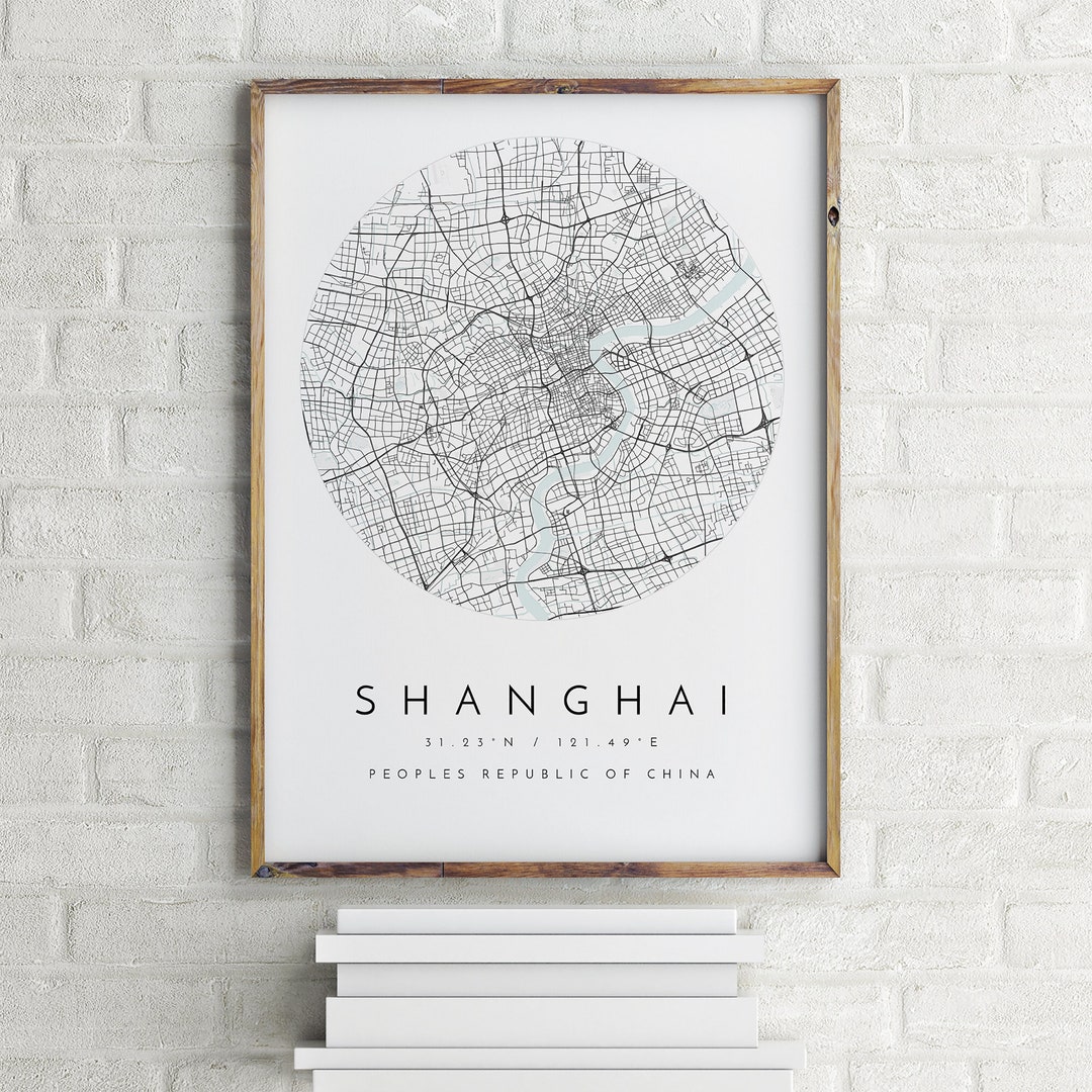 Shanghai Map, Shanghai Poster, Shanghai Map Poster, Shanghai Art, Map ...