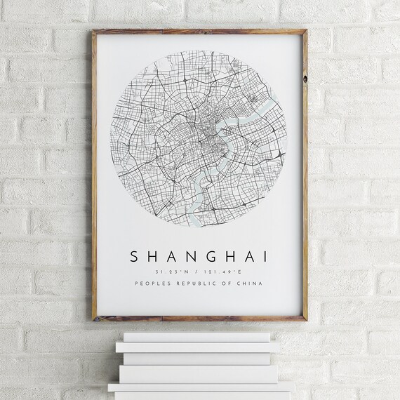 Shanghai Map Shanghai Poster Shanghai Map Poster Shanghai | Etsy