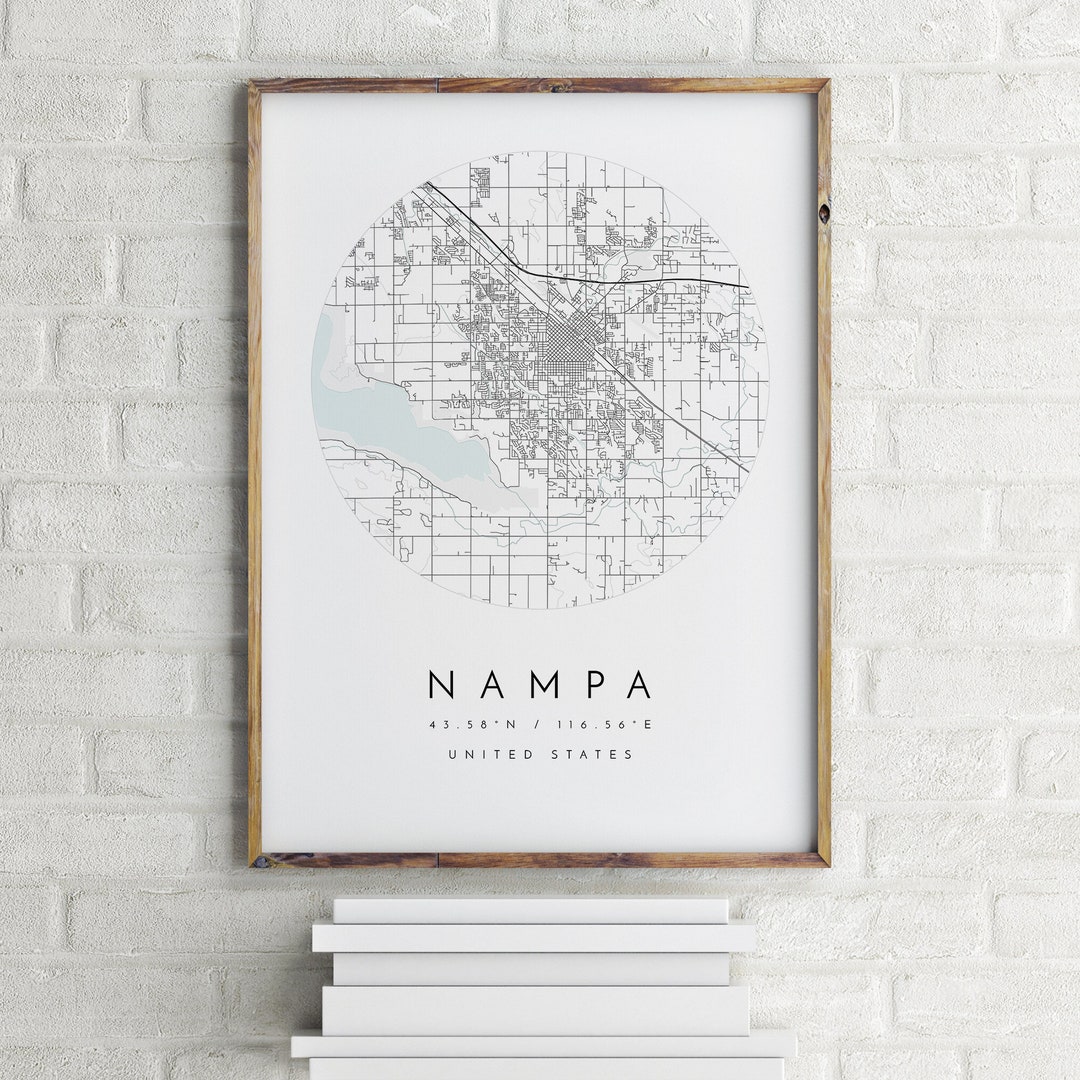 Nampa Map, Nampa, Idaho, City Map, Home Town Map, Nampa Print, Wall Art ...