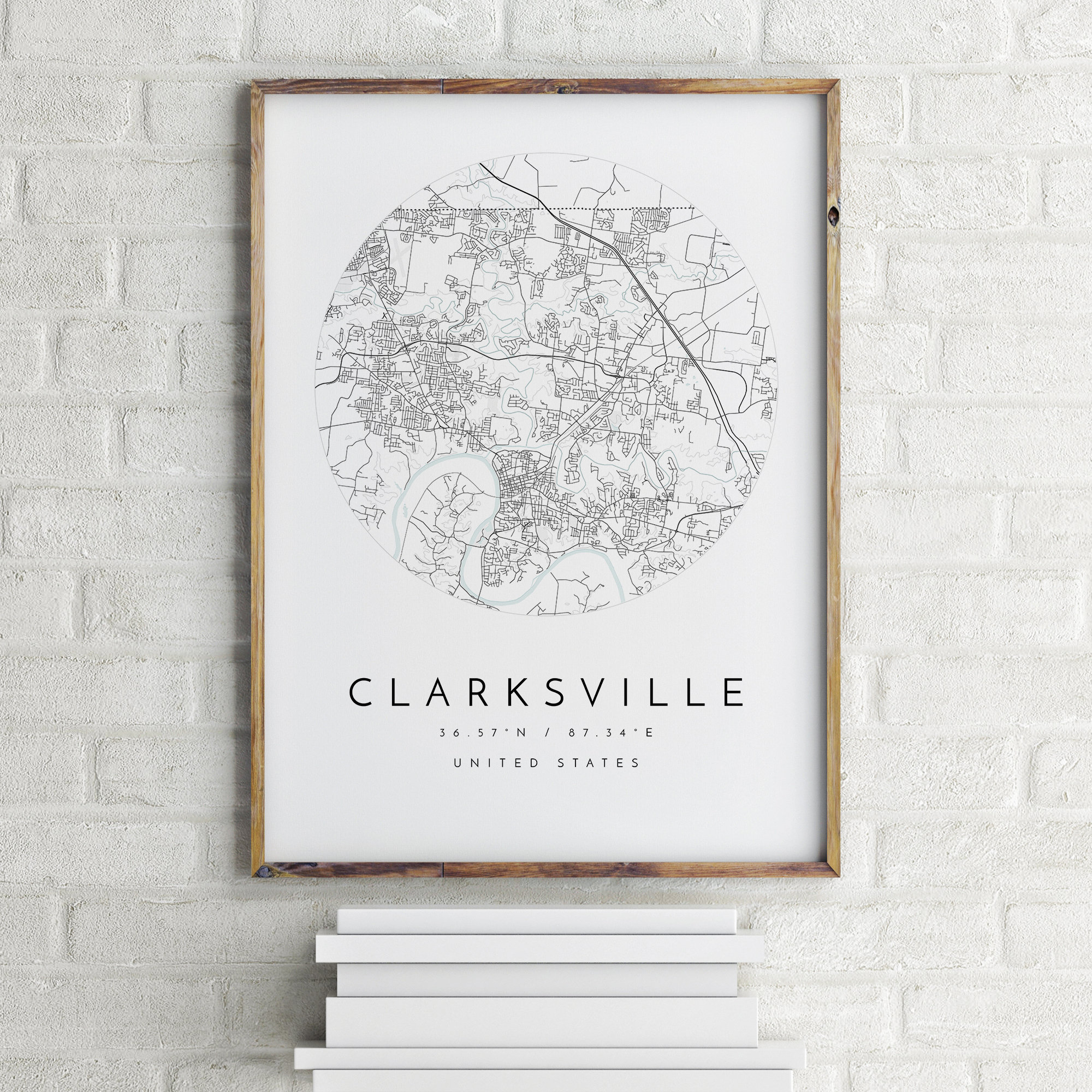 Clarksville Map Clarksville Tennessee City Map Home Town - Etsy