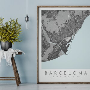 Barcelona Map Print, Barcelona Print, Barcelona Map, Barcelona Poster ...