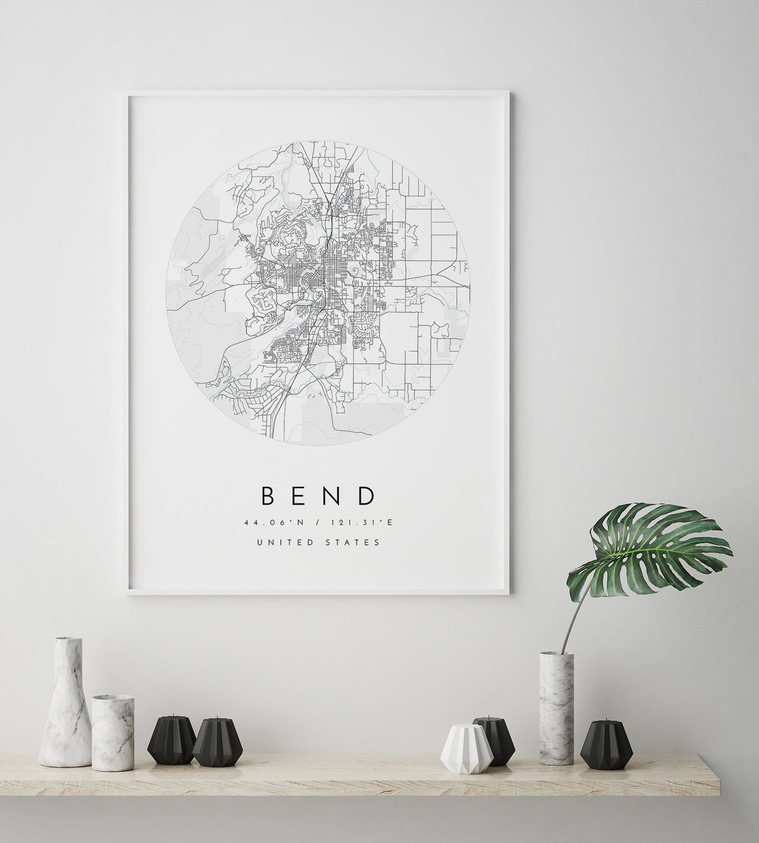 Bend Map, Bend, Oregon, City Map, Home Town Map, Bend Print, Wall Art ...