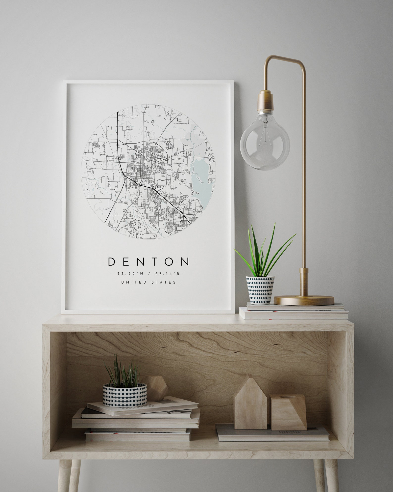 Denton Map Denton Texas City Map Home Town Map Denton - Etsy
