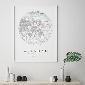 Gresham Map, Gresham, Oregon, City Map, Home Town Map, Gresham Print ...