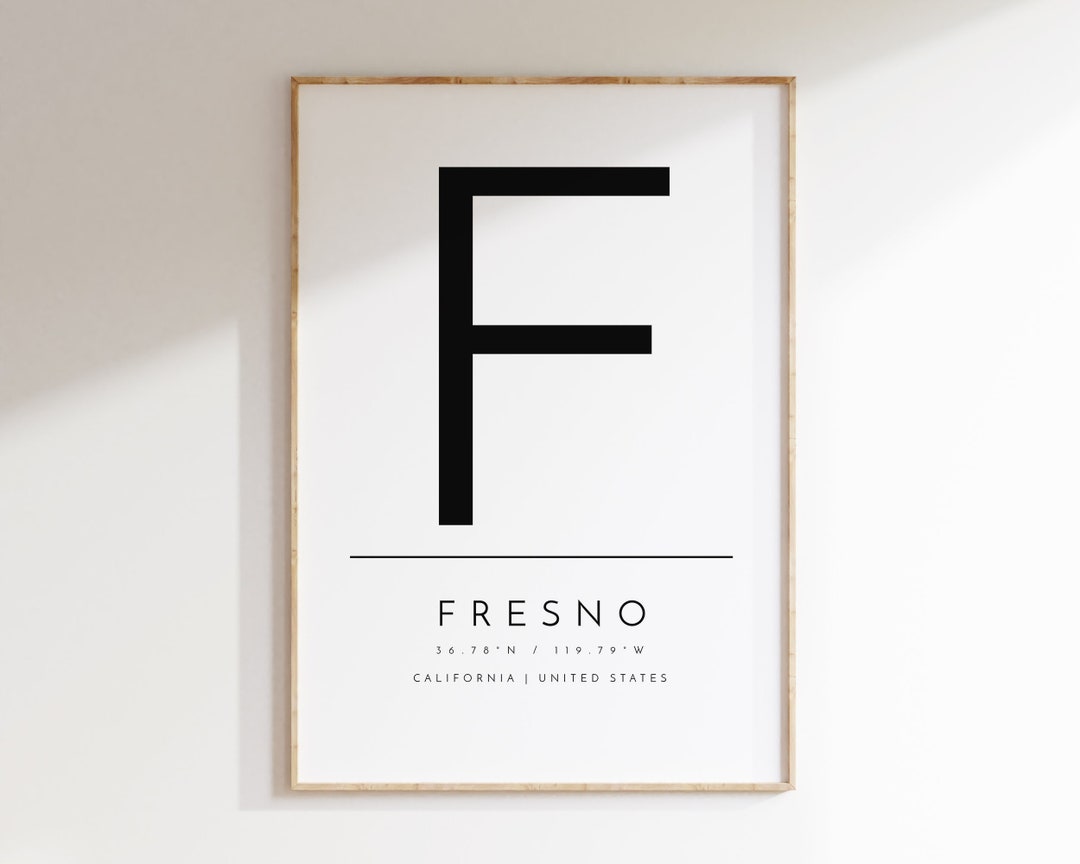 Fresno, California, Typographic Print, Digital Poster, Fresno, CA ...
