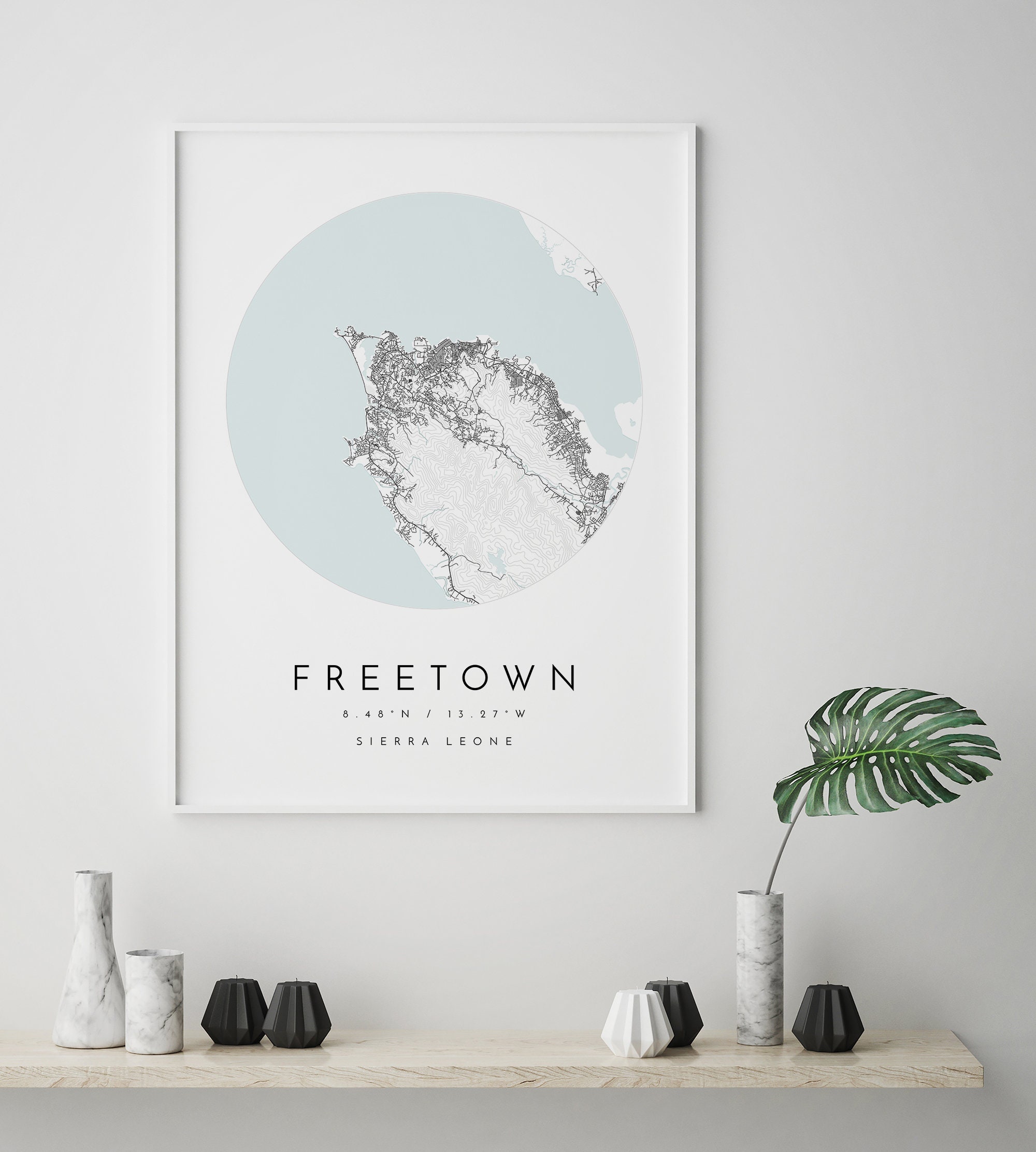 Freetown Map Freetown Sierra Leone City Map Home Town Map - Etsy