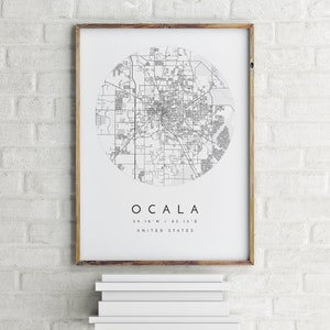 Ocala Map, Ocala, Florida, City Map, Home Town Map, Ocala Print, Wall ...